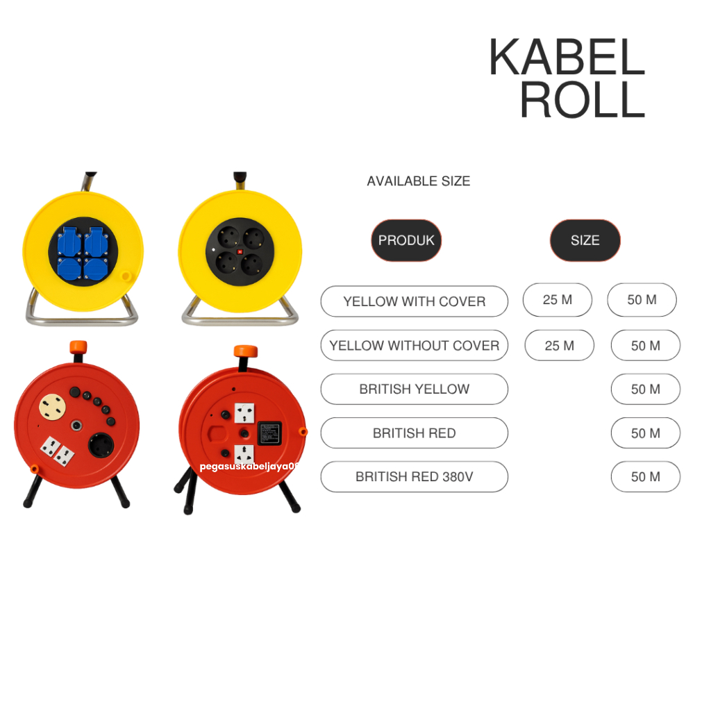 Jual KABEL ROLL GULUNGAN KUNING / BRITISH YELLOW A PEGASUS (TANPA KABEL ...