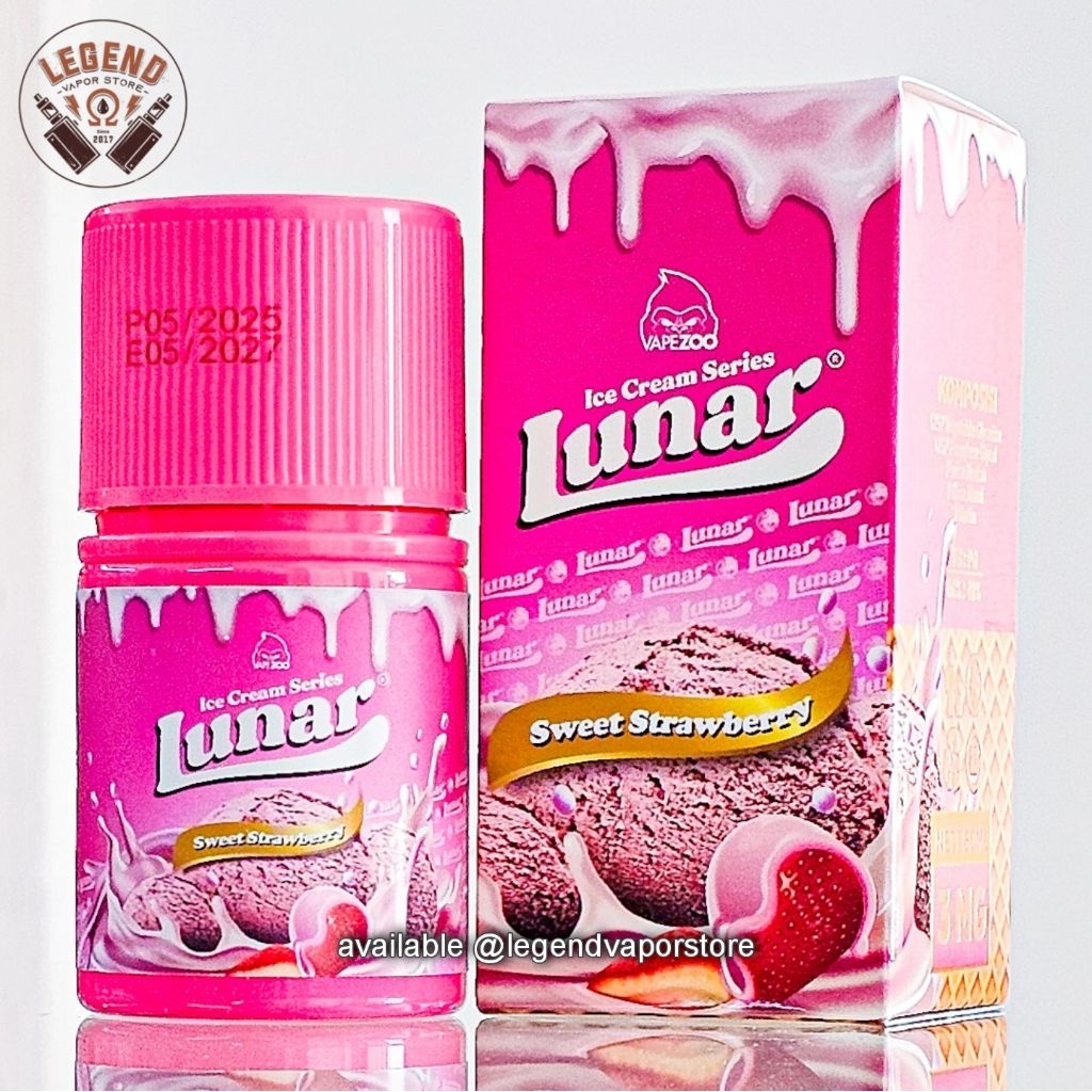 Jual FREEBASE - LIQUID LUNAR Strawberry Ice Cream 60ML 3MG 6MG ...