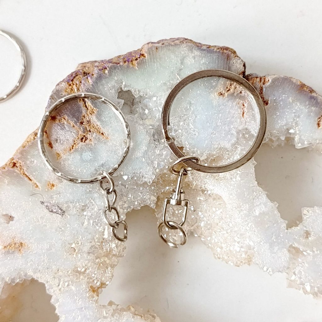 Jual (1 pcs) Ring Pipih Putar Wave Rantai Gantungan Keychain Kunci ...