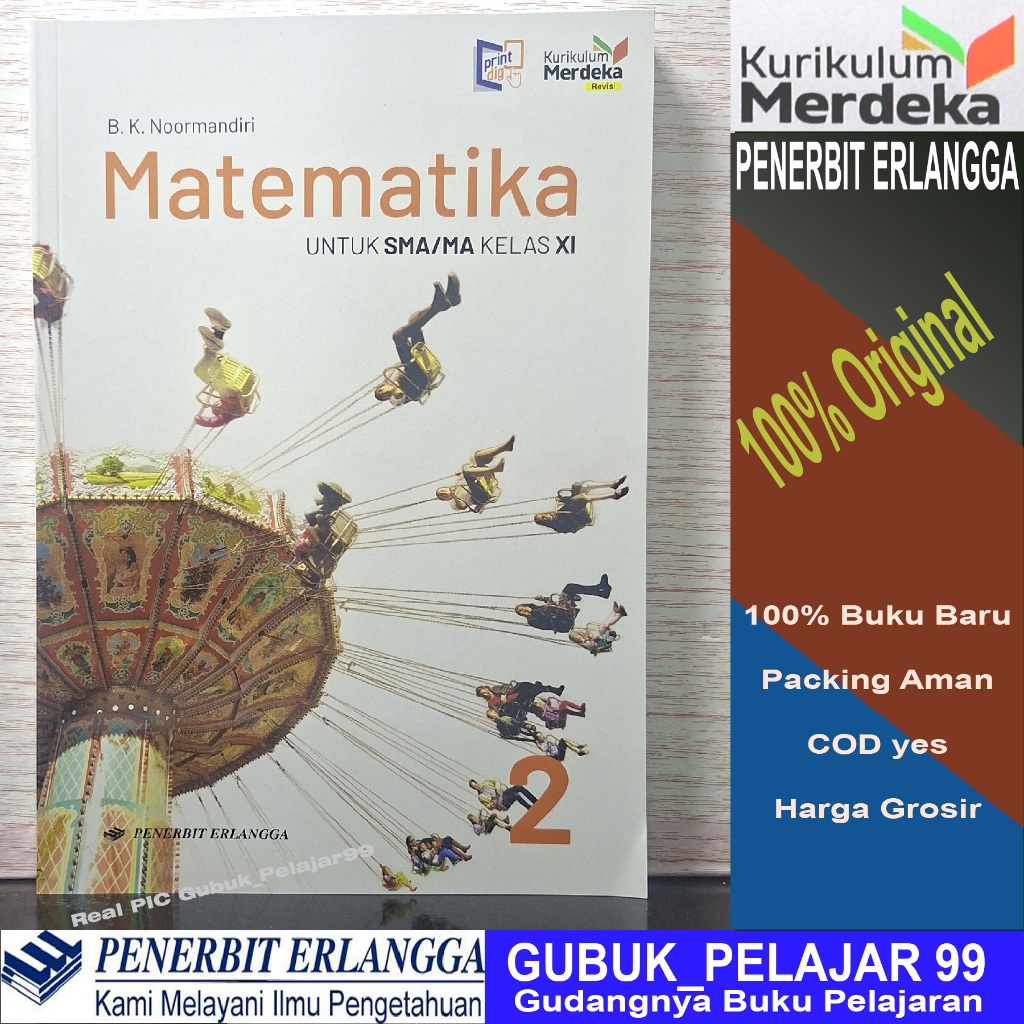 Jual Matematika 2 Kelas 11 / XI SMA/MA Erlangga Kurikulum Merdeka Penulis B.K. NOORMANDIRI ...