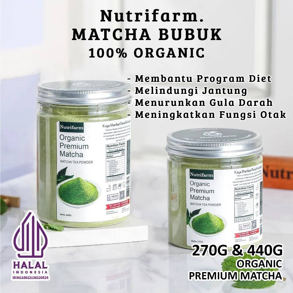 Jual Matcha Powder 270 gram / 440 gram Nutrifarm Minuman Matcha Bubuk ...