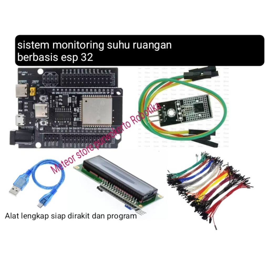 Jual project iot sistem monitoring suhu berbasis esp32 menggunakan sensor lm35 bisa connect ...