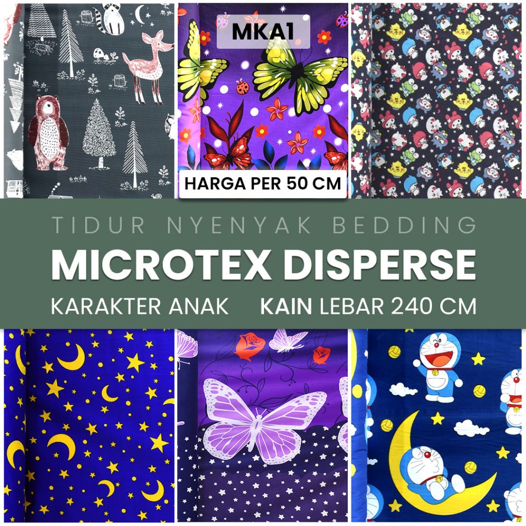 Jual KAIN KATUN MICROTEX DISPERSE PER 50 CM LUMBA-LUMBA DINO METERAN ...