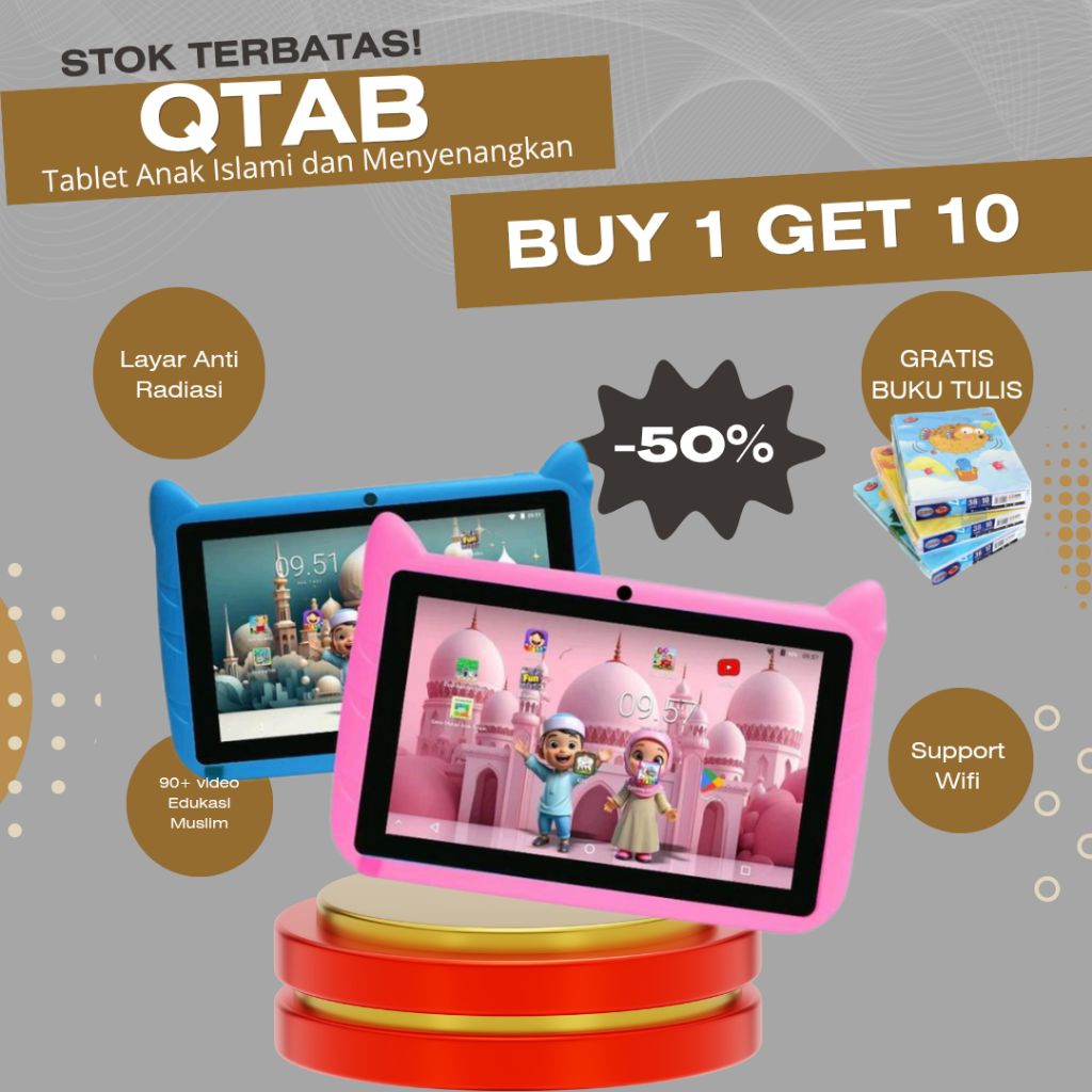 Jual QTAB AL AKRAM (Buy 1 Get 10) QTAB FREE BUKU 1 PAK QTAB QURAN TAB ...