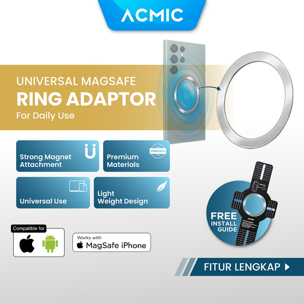 Jual ACMIC MAGRING Wireless Magnetic Plate Universal Magsafe Ring ...