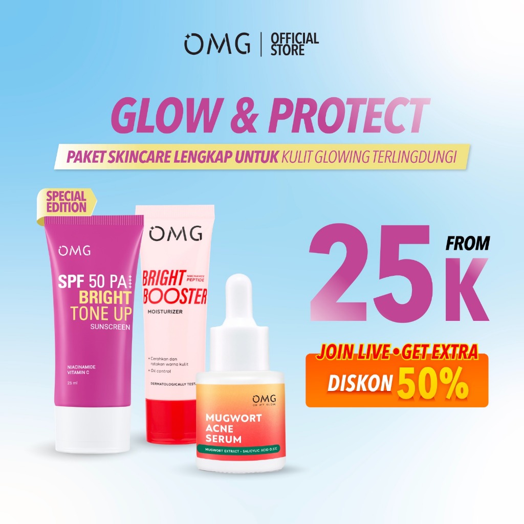 Jual OMG Oh My Glow Bright Booster - Paket Tone Up Sunscreen Glow ...