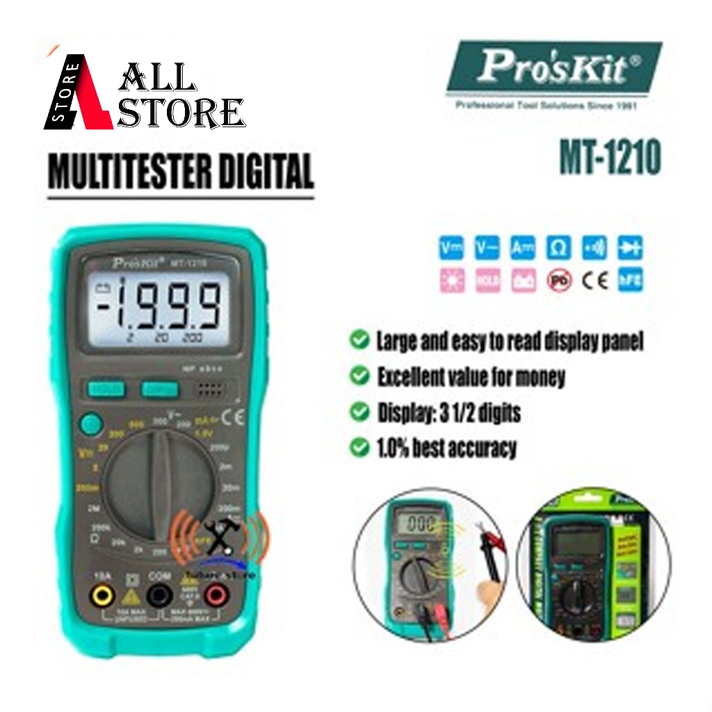 Jual ProsKit MT-1210 3 1/2 Compact Digital Multimeter - Avometer ...