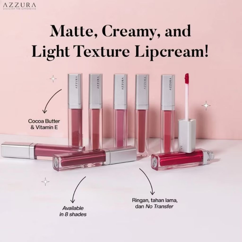Jual AZZURA MATTE LIP CREAM WITH CHOCO BUTTER & VITAMIN C | Shopee ...