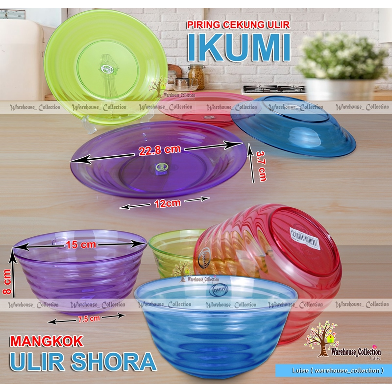 Jual (6 pcs ) PIRING 9 " inch // MANGKOK 6" ULIR BENING// PIRING IKUMI ...