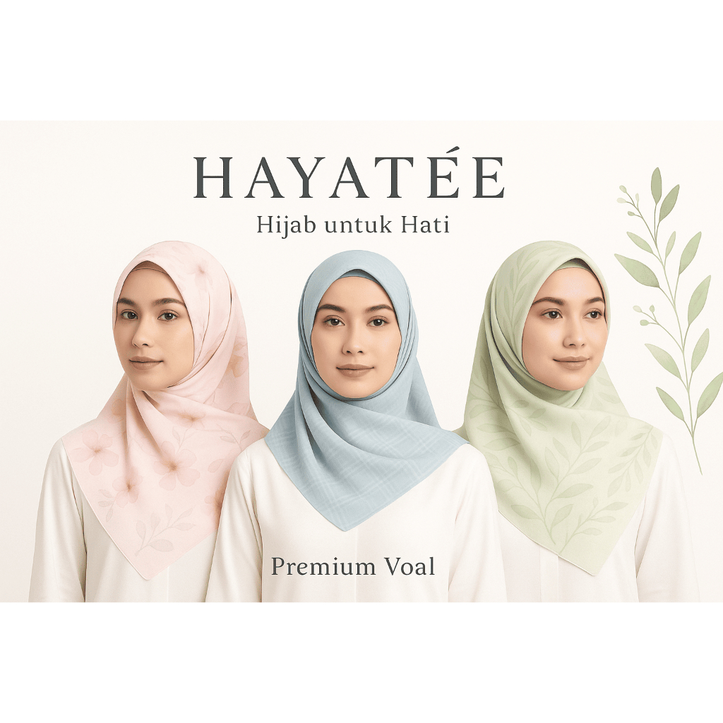 Jual Hayateé - Hijab Segi Empat - (Voal Premium) | Shopee Indonesia