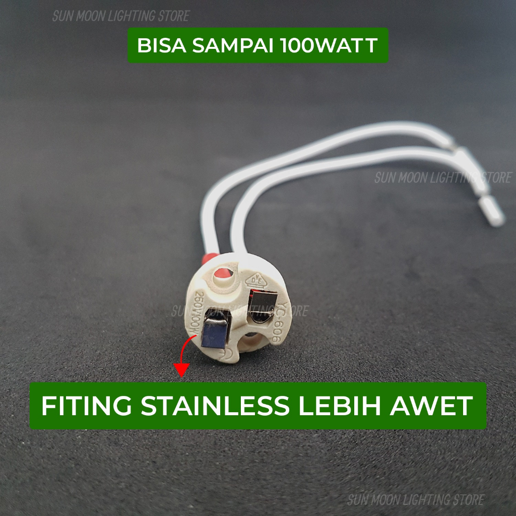 Jual Fiting halogen socket Taiwan MR16 / G4 kaki tusuk kuat soket ...