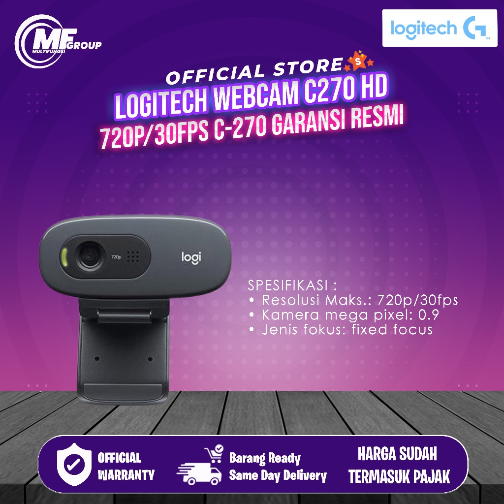 Jual Logitech WebCam C270 HD 720p/30fps C-270 Garansi Resmi | Shopee Indonesia
