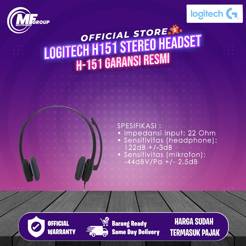 Jual Logitech H151 Stereo HeadSet H-151 Garansi Resmi | Shopee Indonesia