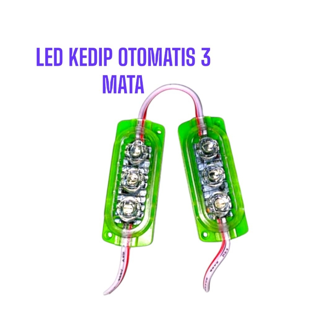 Jual Lampu Led modul 3 mata kedip otomatis motor mobil 12/24volt | Shopee Indonesia