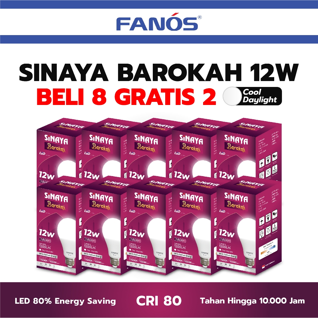 Jual Sinaya Barokah 12W [Beli 8 Gratis 2] Lampu LED Bohlam Cahaya Putih - CDL - | Shopee Indonesia