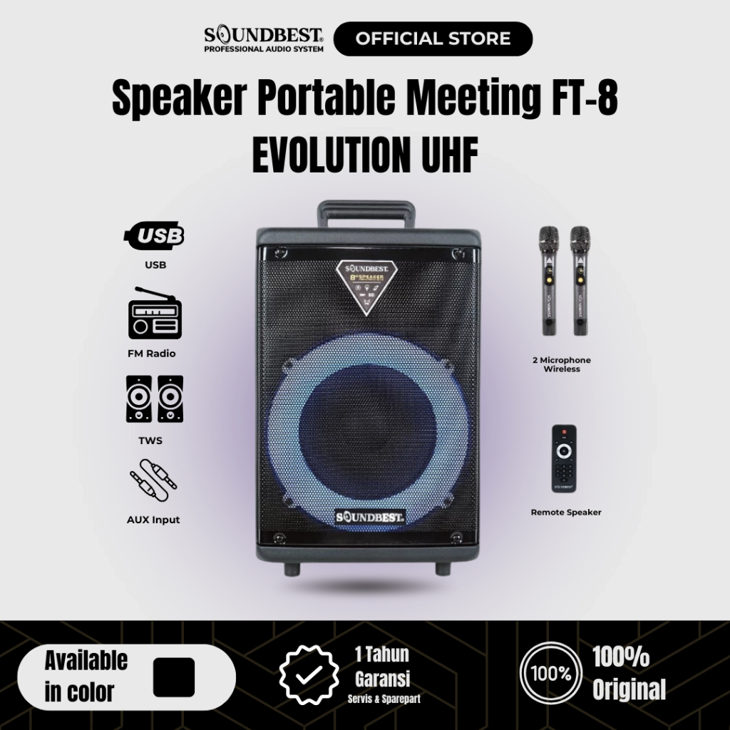 Jual SOUNDBEST Speaker Portable Meeting FT-8 EVOLUTION UHF Garansi ...