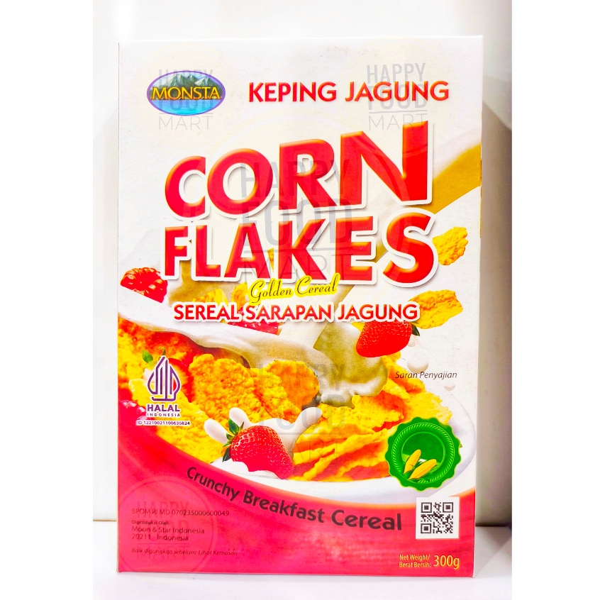 Jual [HALAL] MONSTA CORNFLAKES 300 GRAM/ CORN FLAKES/SEREAL CORN FLAKE ...