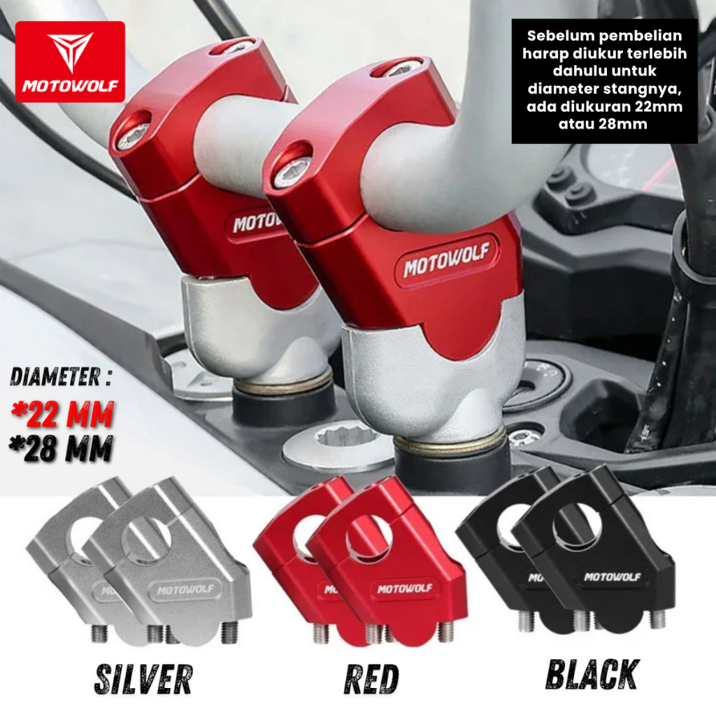 Jual Motowolf Peninggi Stang Motor Raiser Stang Honda ADV Yamaha ...