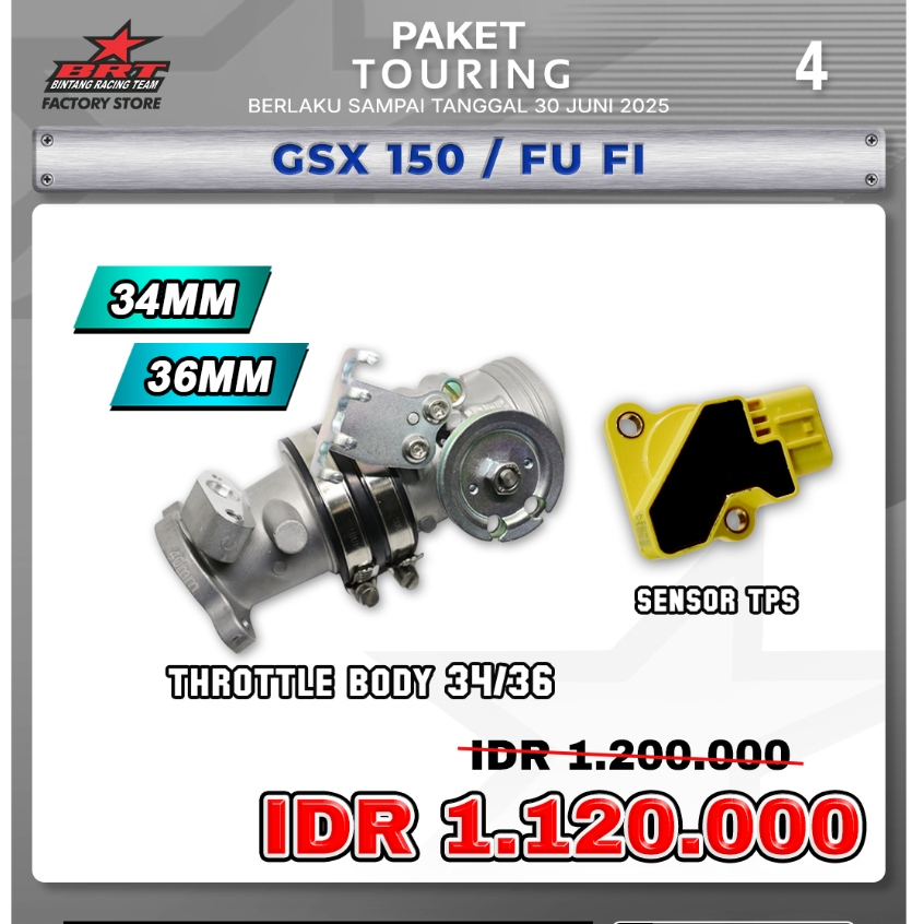 Jual PROMO PAKET TORUING BRT / GSX 150 / FU / FI / THROTTLE BODY BRT ...