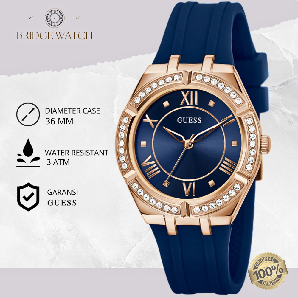 Jual Jam Tangan Wanita Guess Cosmo Original GW0034L4 Analog Rubber Blue ...