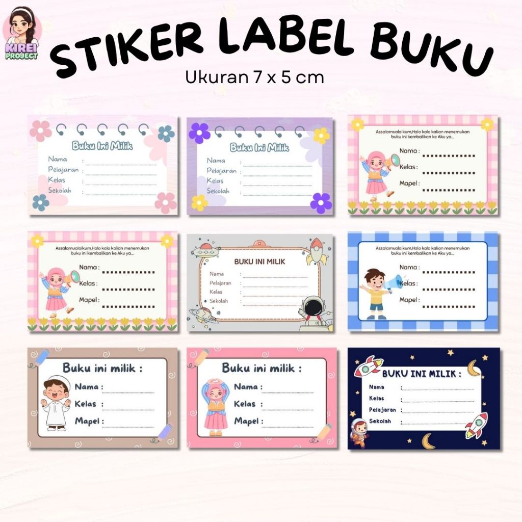 Jual Stiker Label Nama Stiker Label Buku Tulis Label Buku Tulis Anak ...