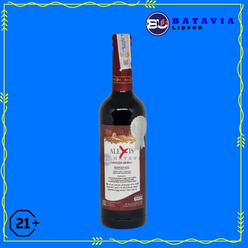 Jual Alexis Anggur Merah Wine Lokal Botol 600ml | Shopee Indonesia