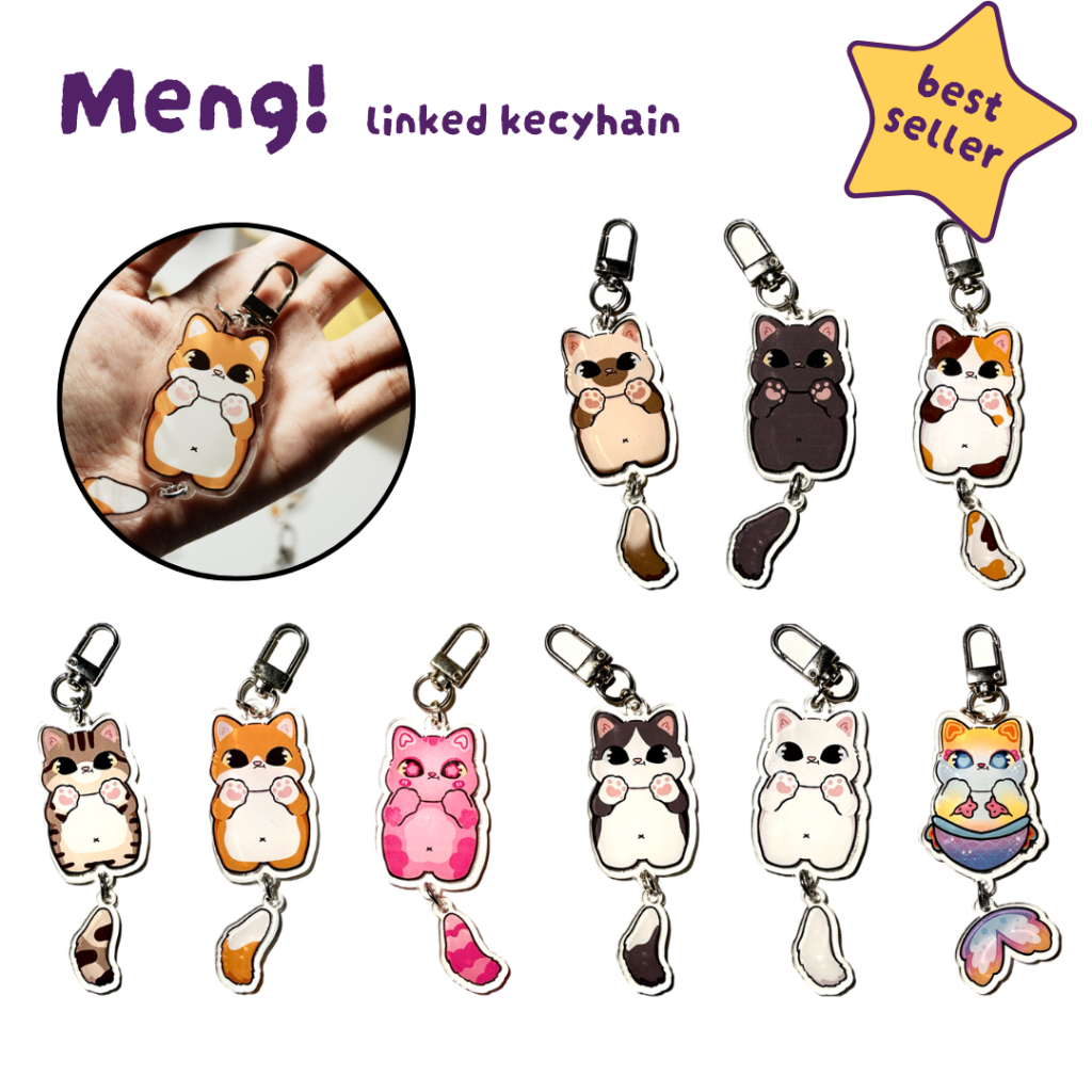 Jual Caca Studio - Meng! Keychain v2 // gantungan kunci kucing ...
