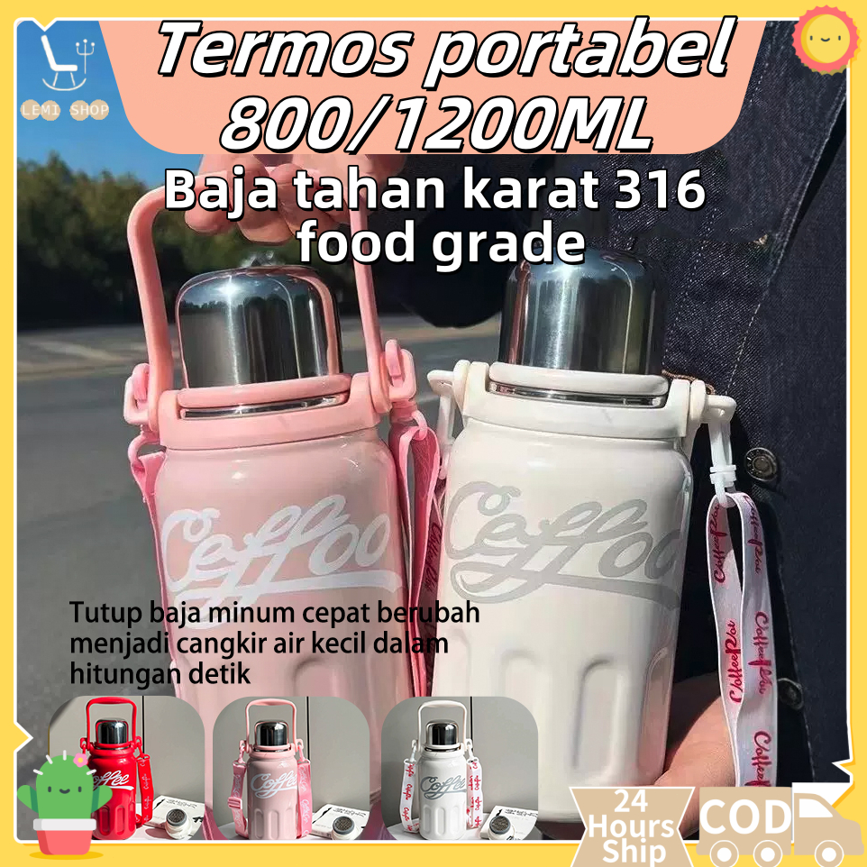 Jual Tali Botol Stainless 316 Dengan Portabel 1200ML 800/ Termos Minum ...