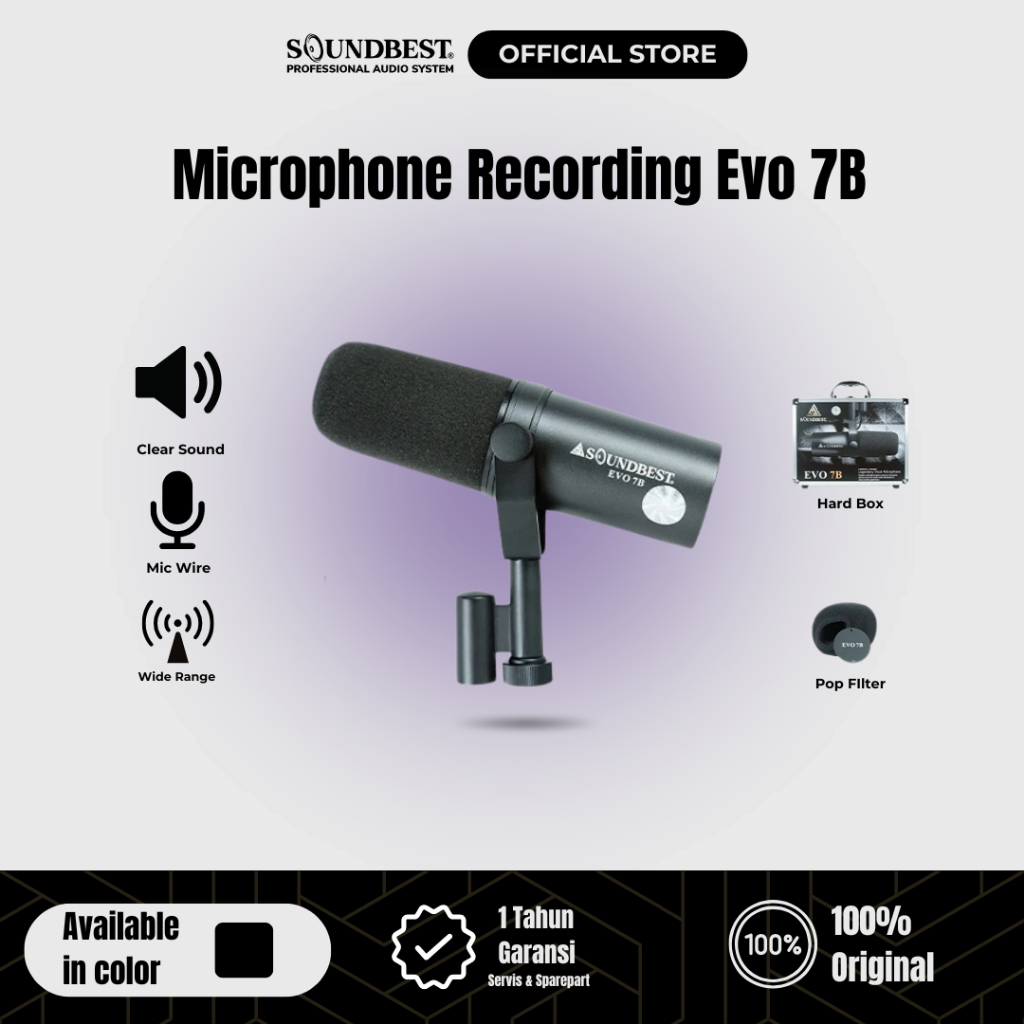 Jual SOUNDBEST Microphone Recording Evo 7B - Garansi Resmi | Shopee ...