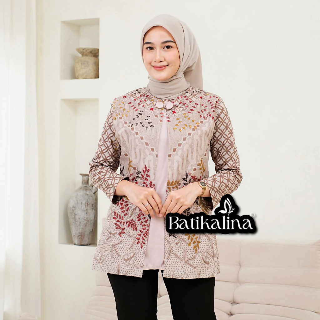 Jual Blouse Batik Couple Modern Baju Batik Wanita Modern Atasan Batik ...