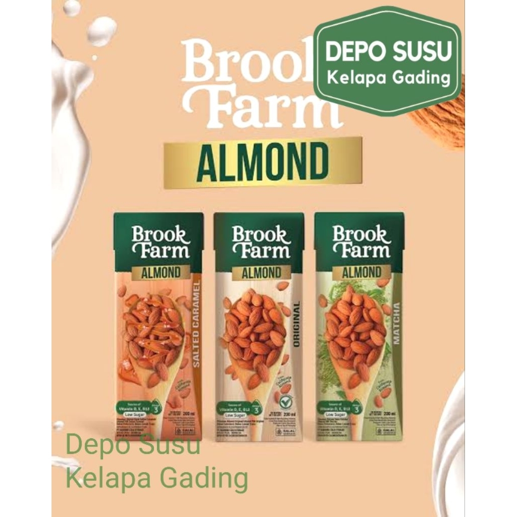Jual Brookfarm Almond Milk 200ml Less Sugar | Original Matcha Salted ...
