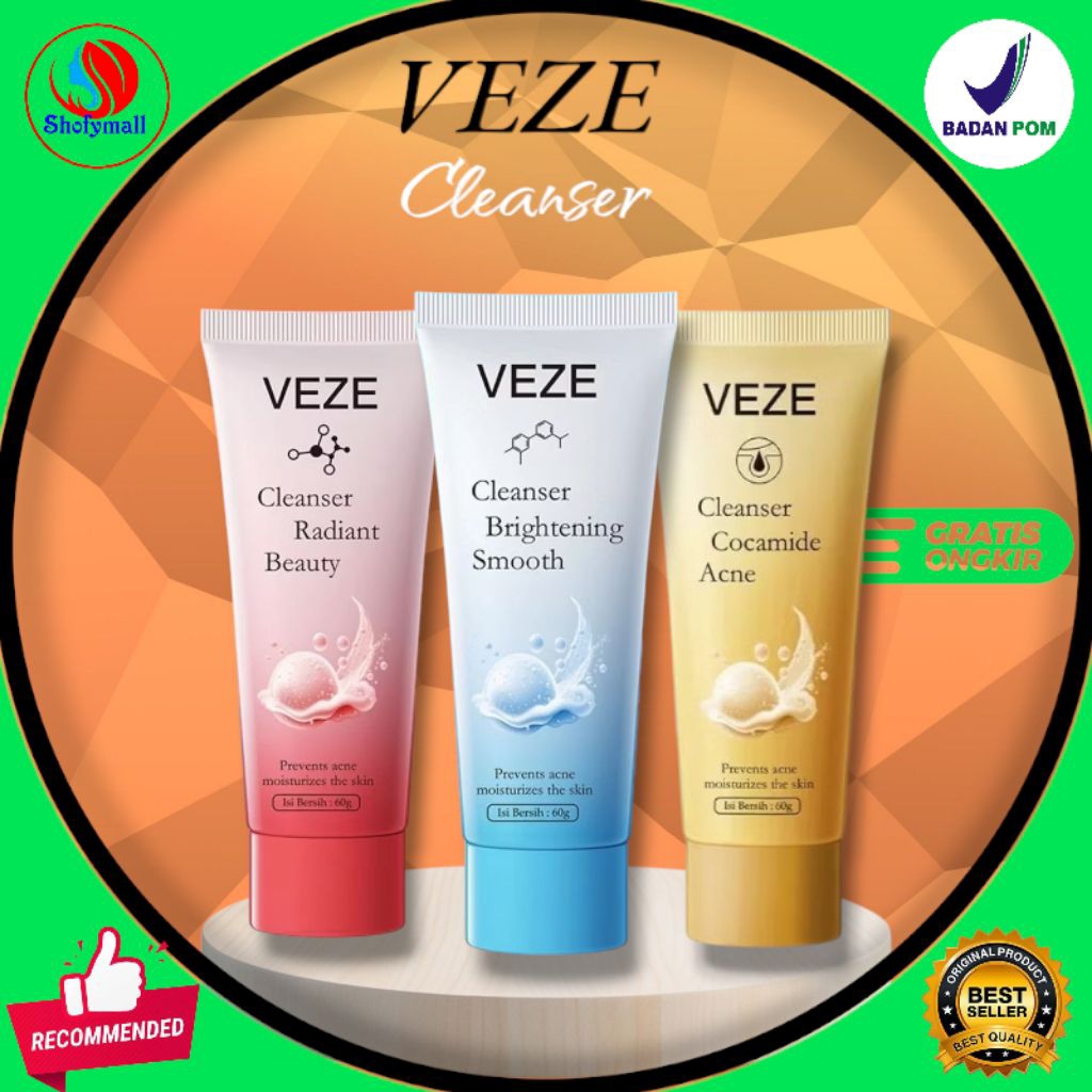 Jual VEZE Facial Cleanser Sabun Cuci Muka 60g - BPOM Terdaftar - 3 ...