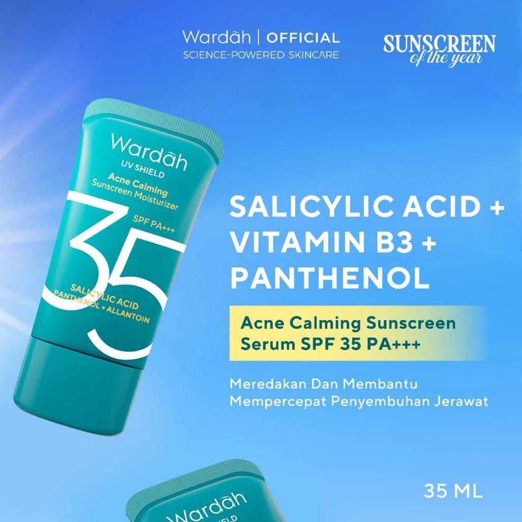 Jual Wardah UV Shield Acne Calming Sunscreen Moisturizer Spf 35 35ml ...