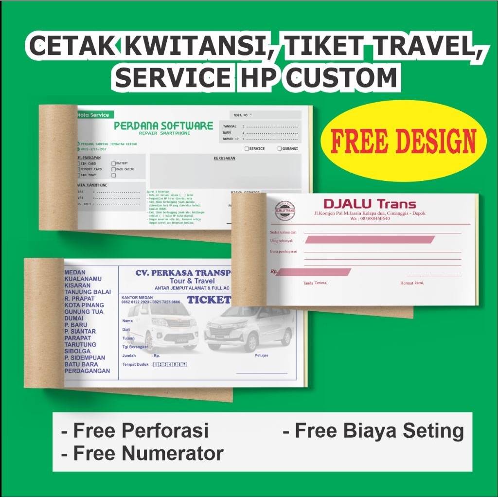 Jual cetak nota kwitansi bon tiket | Shopee Indonesia