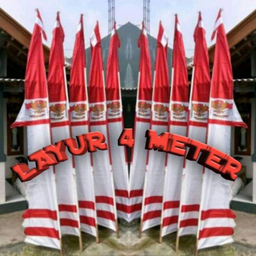 Jual Umbul Umbul Layur 4 Meter Merah Putih/Bendera Layur Merah Putih ...