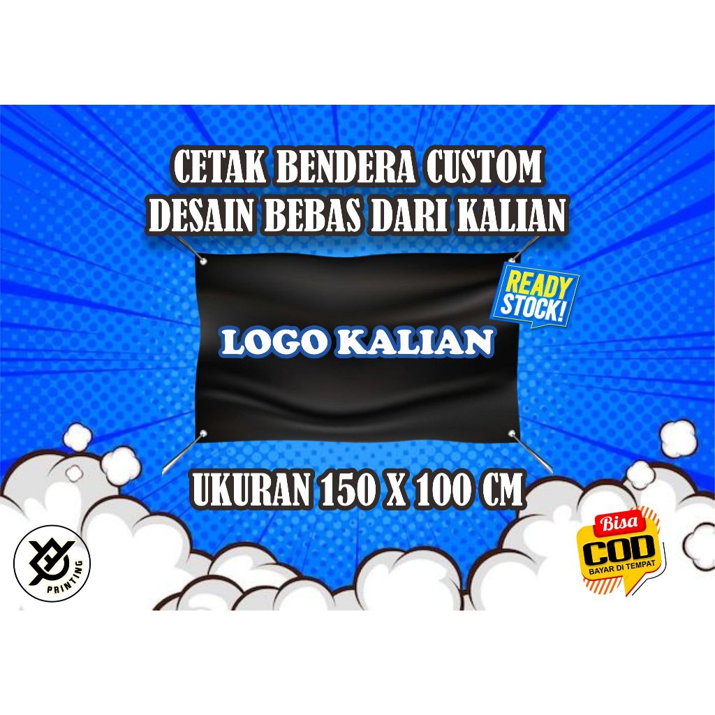 Jual Custom bendera desain sesuka kalian ukuran 150x100 | Shopee Indonesia