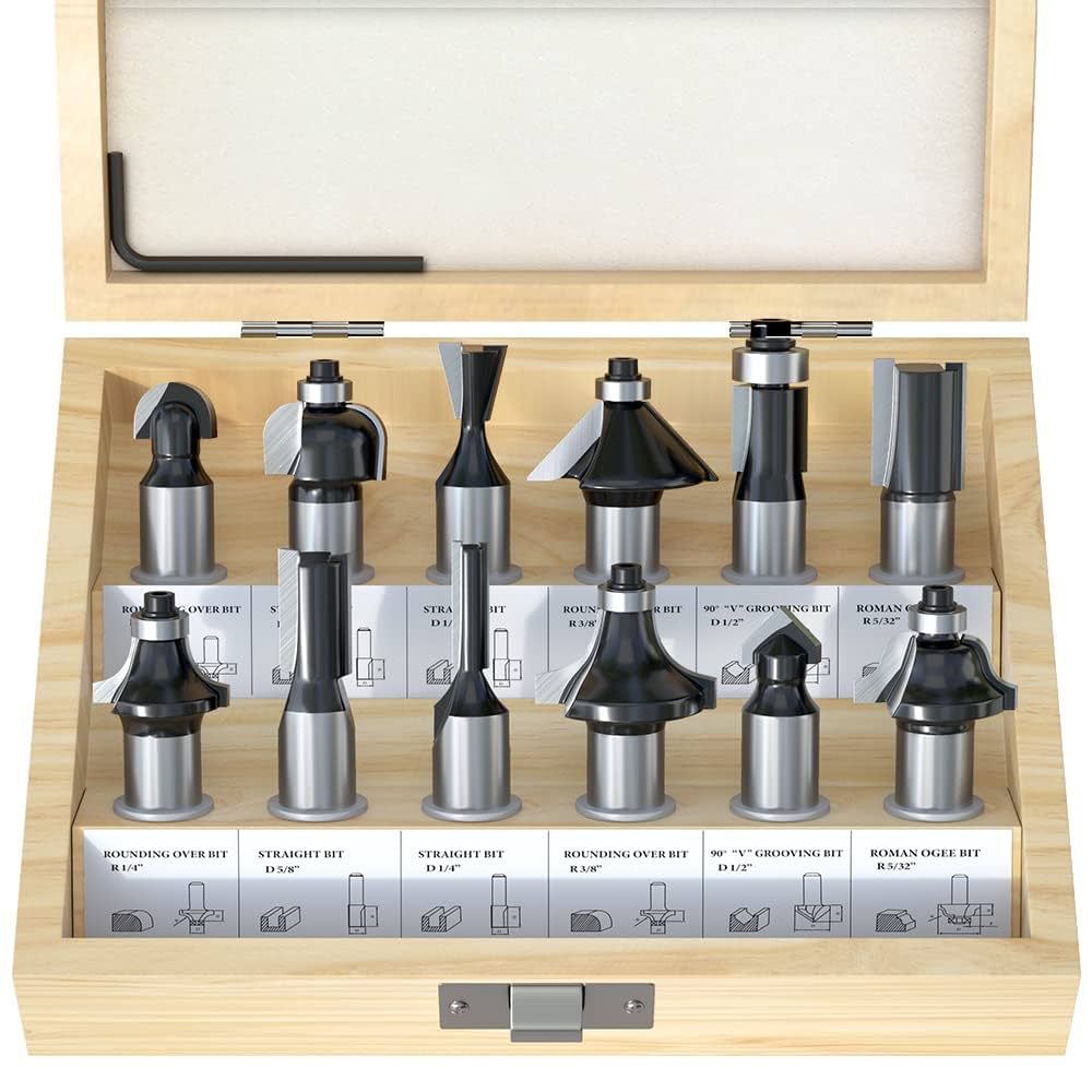 Jual PROMO Mata Router Bit Trimmer Kayu Set 12 Pcs YUKIDO / Mata Profil ...