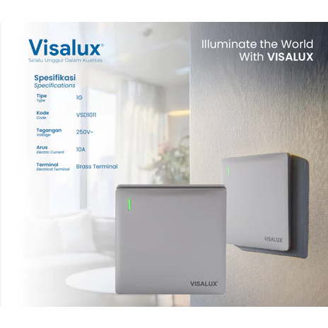 Jual Saklar Decor 1G/2G/3G/4G 1W DarkGrey/Saklar Premium VISALUX VSD ...