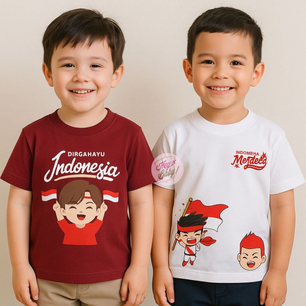 Jual PROMO 10.10 heybaby Kaos Agustusan Anak Kemerdekaan Indonesia 17 Agustus HUT RI 80 TH ...