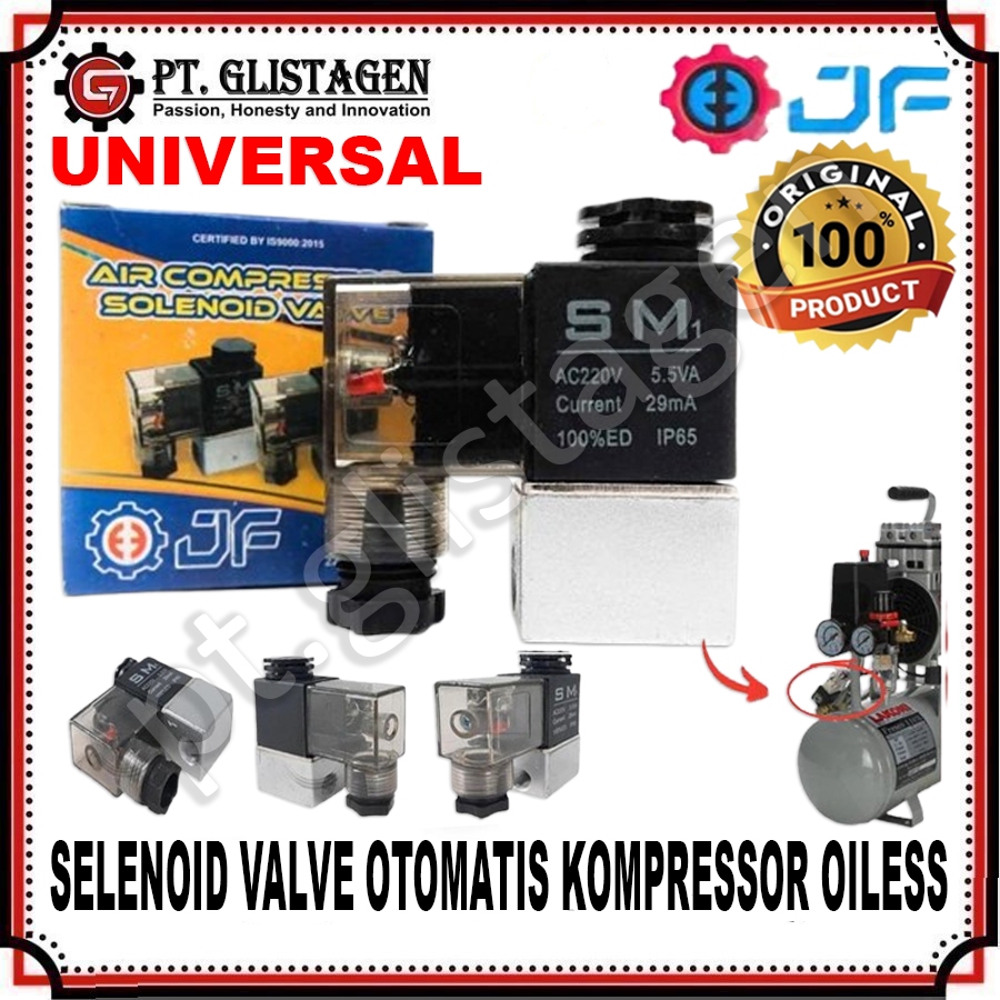 Jual JF Selenoid Valve Otomatis Kompresor Oiless 3/4HP 1HP Selenoid ...