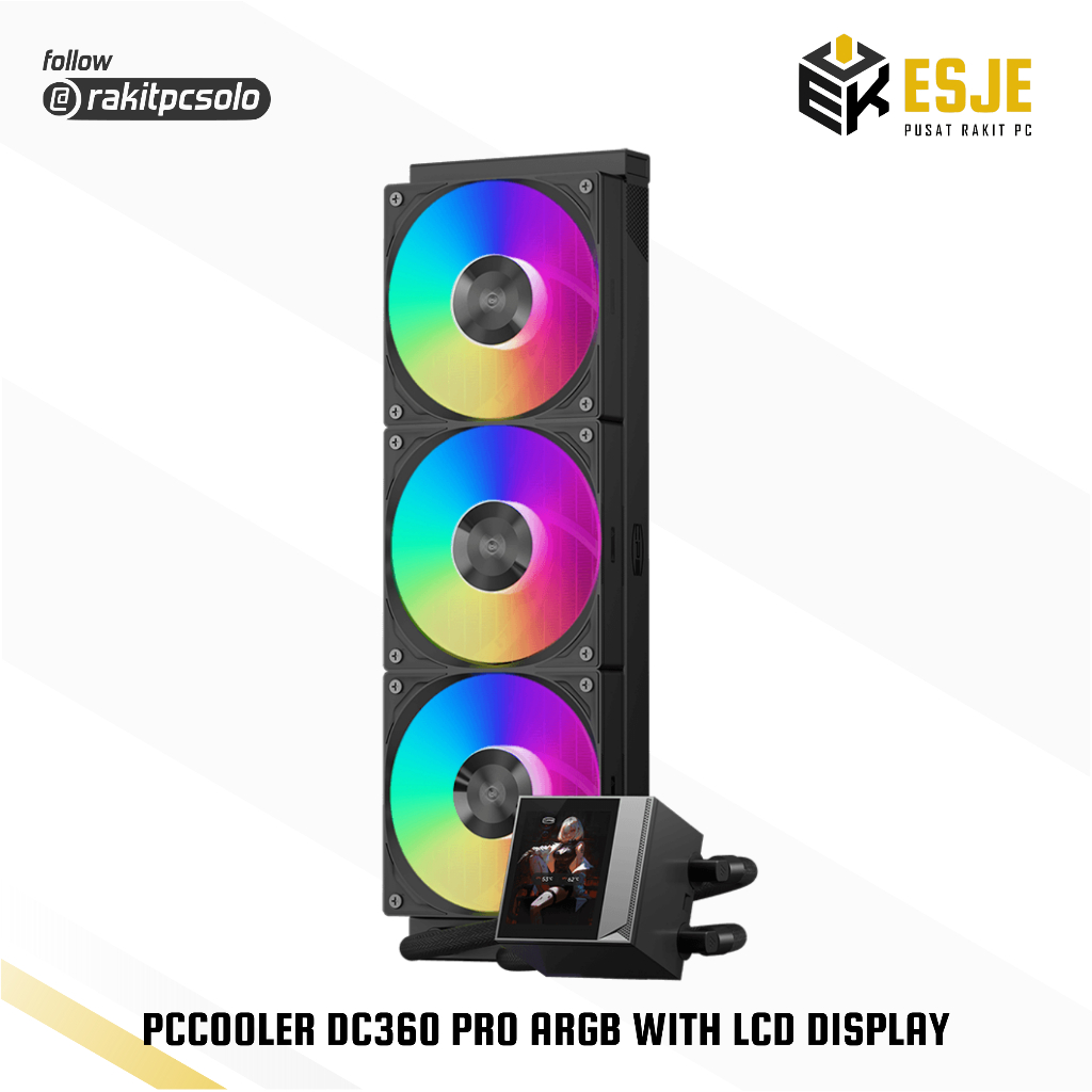 Jual PCCOOLER DC360 PRO ARGB DISPLAY BLACK | LIQUID COOLER 360MM ...