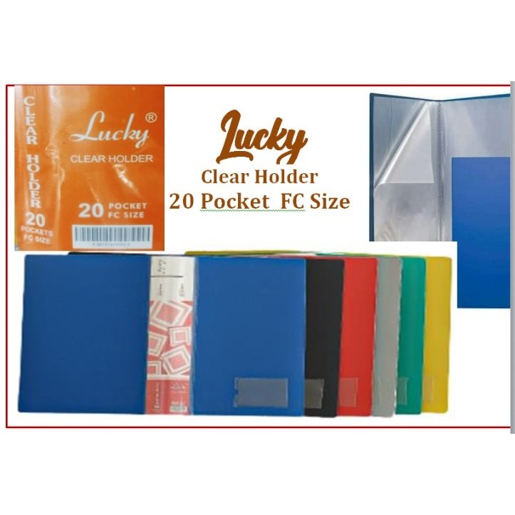 Jual 1Pcs) Clear Holder F4 Folio 20 Lembar Lucky/Map Plastik/Dokumen ...