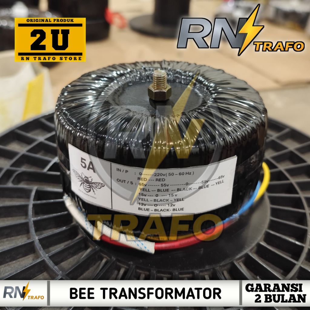 Jual TRAFO TOROID DONAT 5A CT 65V-55V (FREE BAUT) | Shopee Indonesia