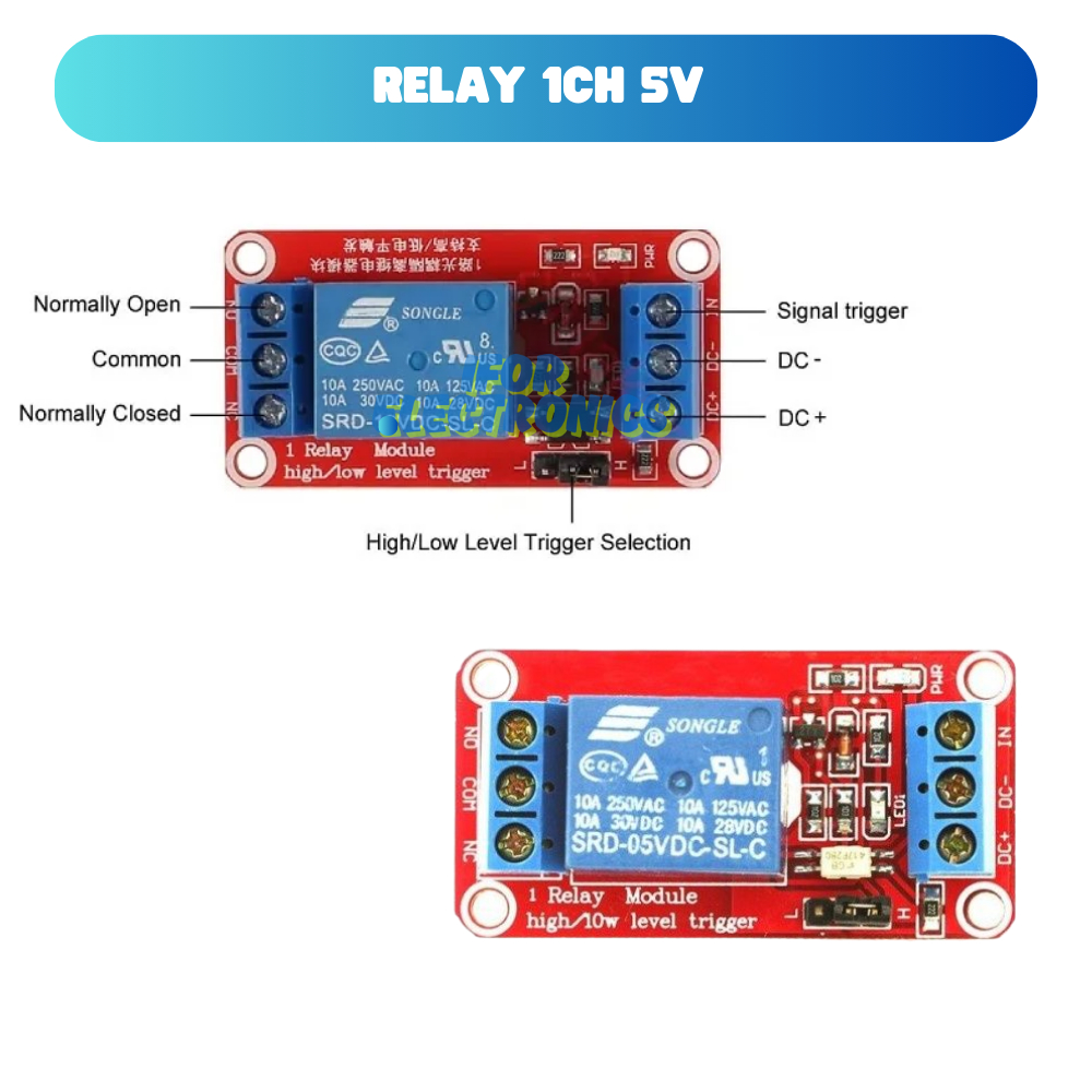 Jual RELAY 5V 1 CHANNEL OUTPUT 250VAC 30VDC 10A MODULE FOR ARDUINO UNO MEGA RASPBERRY PI DIY ...