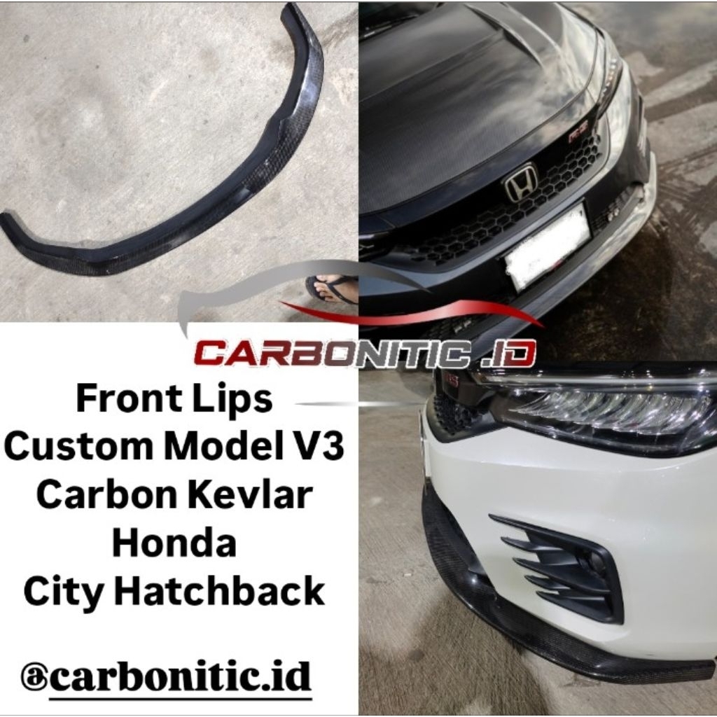Jual Front Lips Custom Model V3 Honda City Hatchback 2021 - Up Carbon ...