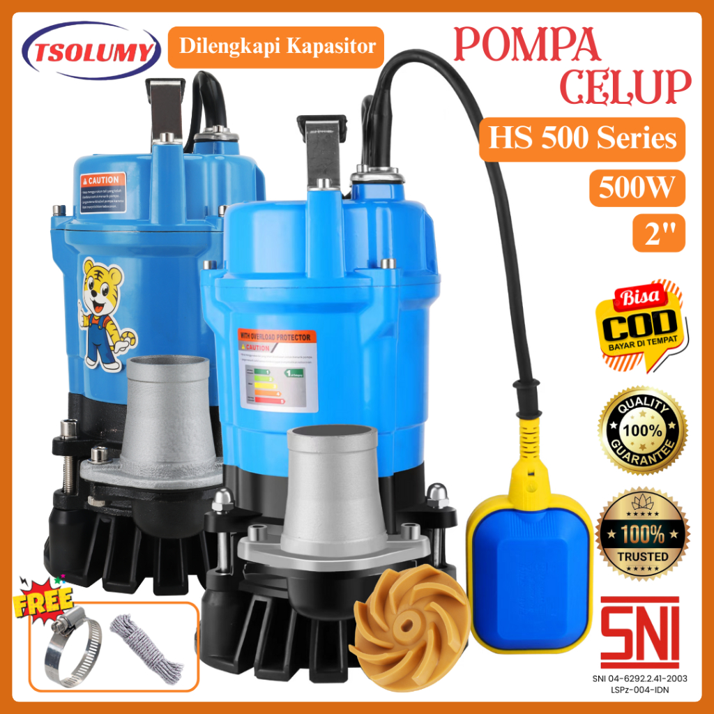 Jual Tsolumy Pompa Celup Air Kotor Otomatis 500W 2inc Pompa Kolam Ikan ...