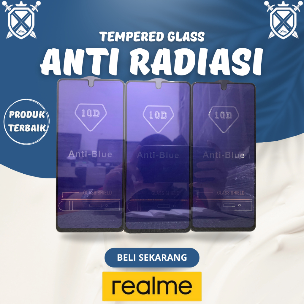 Jual Tempered Glass Blue 10D Anti Radiasi Type Realme | Shopee Indonesia