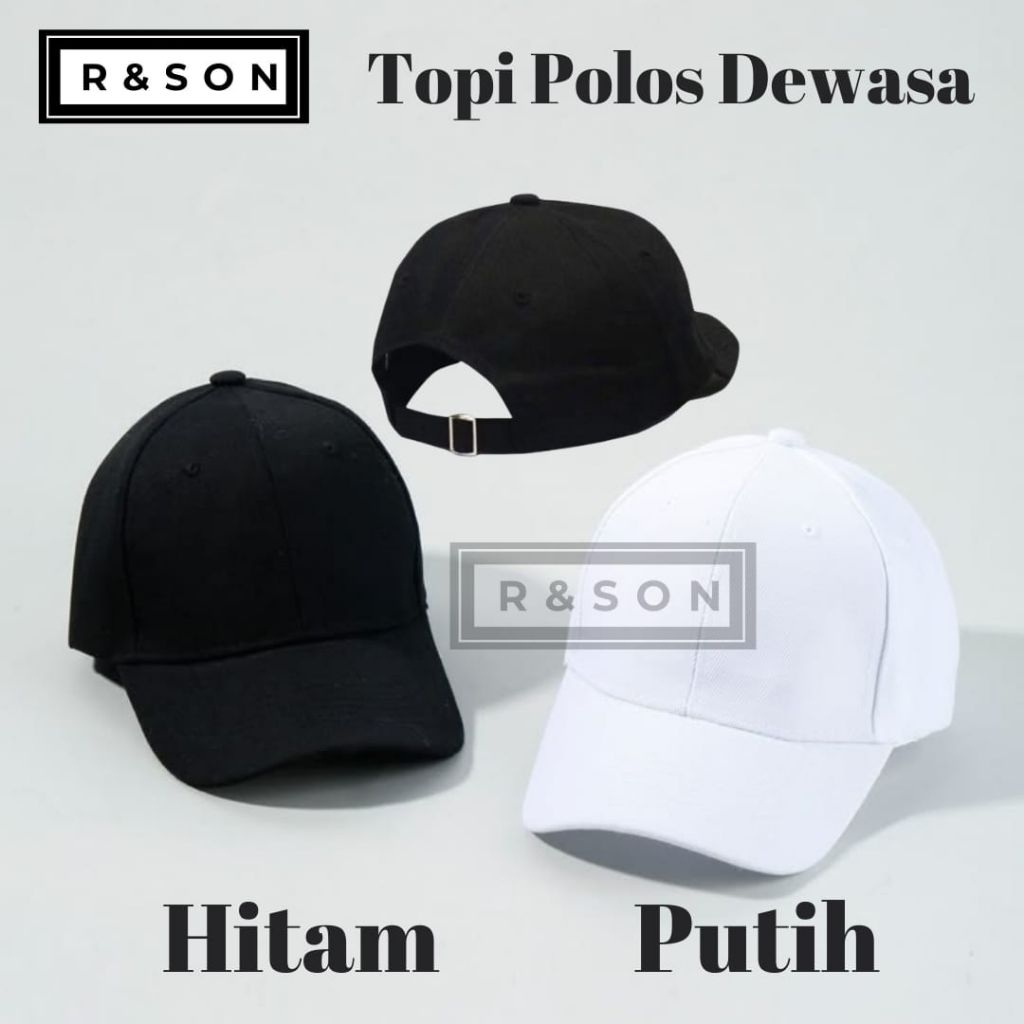 Jual TOPI HITAM PUTIH POLOS UNISEX DEWASA | Shopee Indonesia