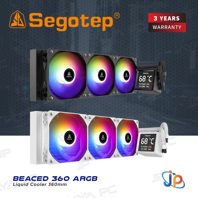 Jual Segotep BeAced 360 ARGB - CPU AIO Liquid Cooler Fan 360mm with LCD ...