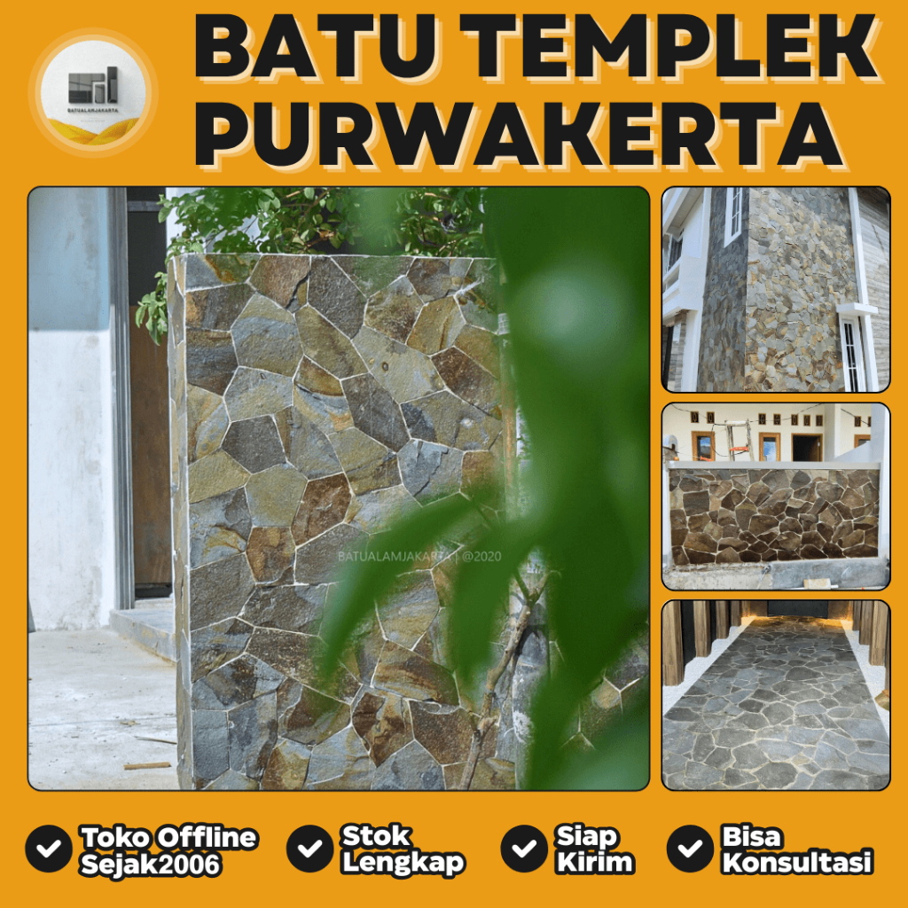 Jual Batu Alam Templek Purwakarta Acak Cocok Untuk Dinding & Lantai ...